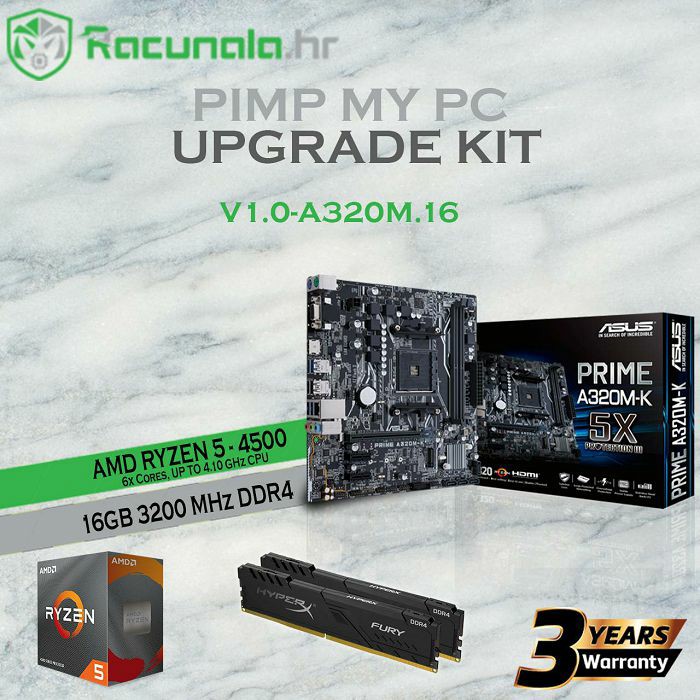 PimpMyPC Upgrade Kit V1.0-A320M.16 (AMD Ryzen 5 4500, A320M, 16GB DDR4) | Cijena: 189,00 ...